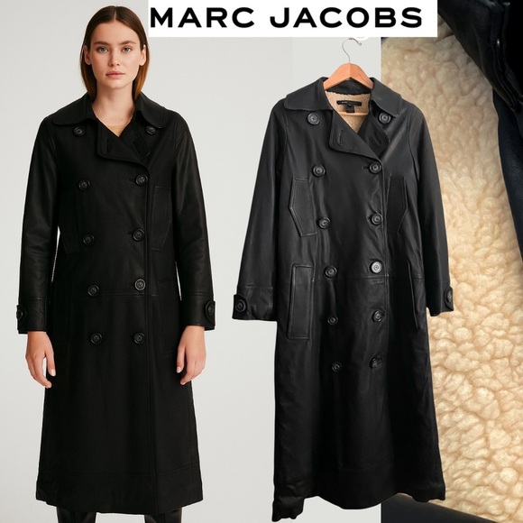 Marc Jacobs | Jackets & Coats | Marc Jacobs Lamb Leather Long Trench ...